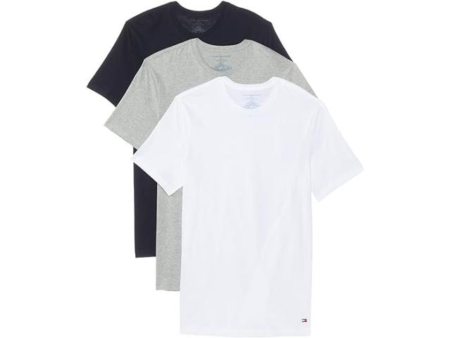 (取寄) トミーヒルフィガー メンズ コットン クラシック 3-パック クルーネック アンダーシャツ   men   Cotton Classic 3-Pack Crewneck Undershirts White/Grey Heather/Desert Sky