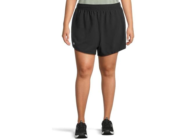 (取寄) アンダーアーマー レディース プラス サイズ フライ バイ ショーツ Under Armour women Plus Size Fly By Shorts Black/Black/Reflective