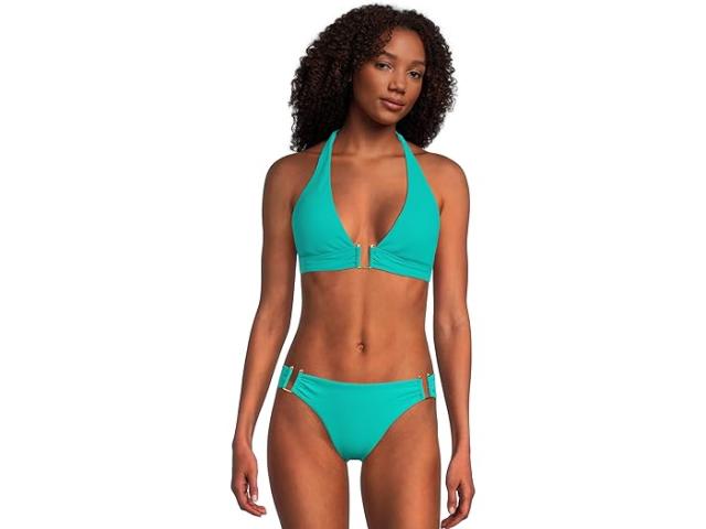 (取寄) ベッカ レディース モダン エッジ リブ ミラ U バックル ホルター トップ BECCA women Modern Edge Rib Mira U Buckle Halter Top Peacock