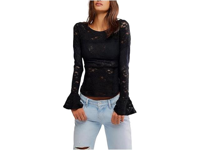 (取寄) フリーピープル レディース レース レイヤリング ロング スリーブ Free People women Lace Layering Long Sleeve Black