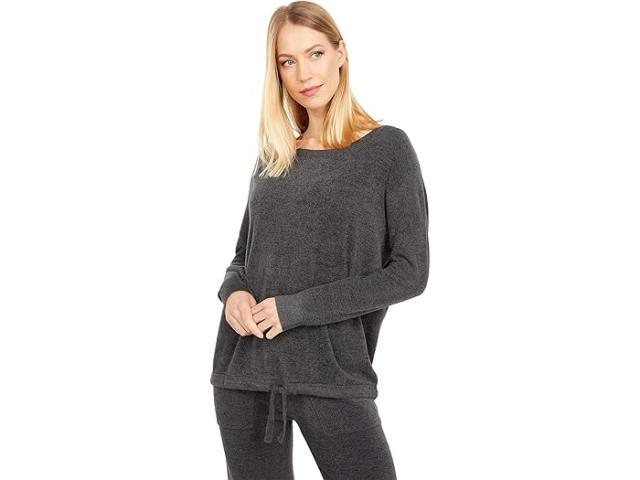 (取寄) ベアフットドリームス レディース コージーシック ウルトラ ライト スロウチ プルオーバー Barefoot Dreams women Cozychic Ultra Lite Slouchy Pullover Carbon