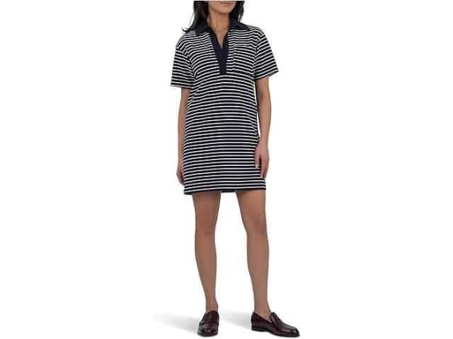 (取寄) カット フロム ザ クロス レディース ダフネ ショート スリーブ フォールド ドレス KUT from the Kloth women Daphne Short Sleeve Fold Dress Navy/Ivory