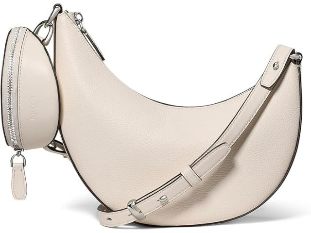 (取寄) ケイトスペード レディース デュオ ペブルド レザー クロスボディ バッグ ウィズ エンベリッシュ ストラップ Kate Spade New York women Duo Pebbled Leather Crossbody Bag With Embellished Strap Cashew Milk