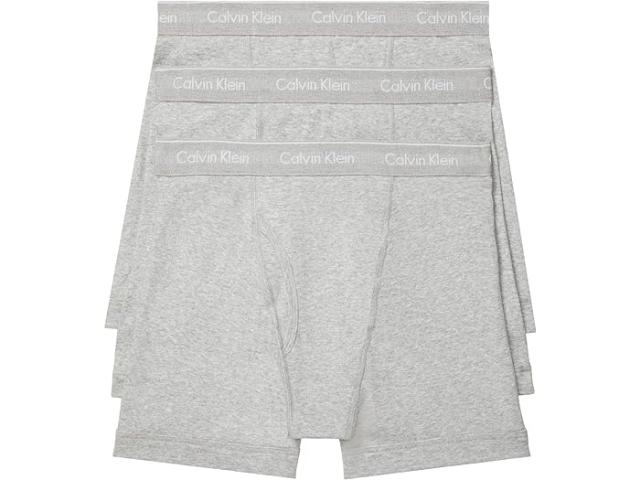 (取寄) カルバンクライン アンダーウェア メンズ コットン クラシックス マルチパック ボクサー ブリーフ   Underwear men   Underwear Cotton Classics Multipack Boxer Brief Heather Grey