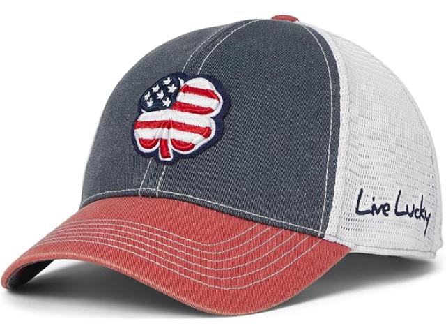(取寄) ブラッククローバー USA 2T ビンテージ アジャスタブル ハット Black Clover Usa 2t Vintage Adjustable Hat Navy/Red Hat/3d Usa Flag Clover