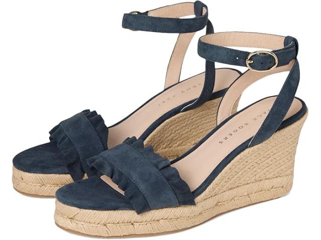 (取寄) ジャック ロジャース レディース ラッフル ウェッジ - スエード Jack Rogers women Rozette Ruffle Wedge - Suede Midnite