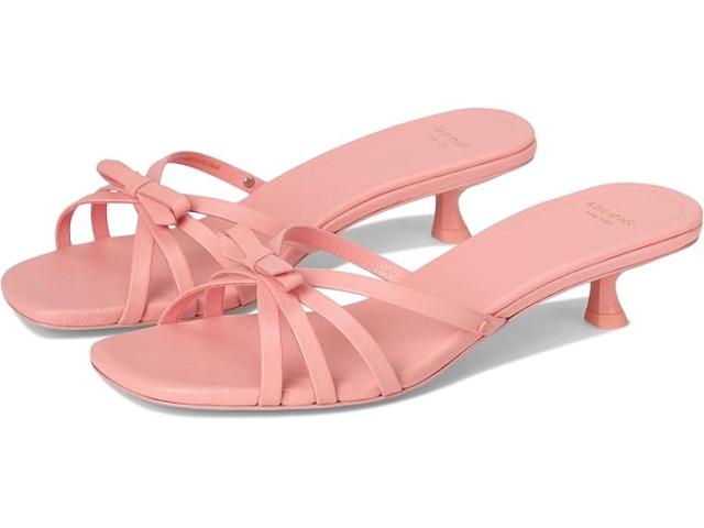 (取寄) ケイトスペード レディース カロリナ ペブルド レザー キトン ヒール サンダル Kate Spade New York women Carolina Pebbled Leather Kitten Heel Sandal Setting Sun