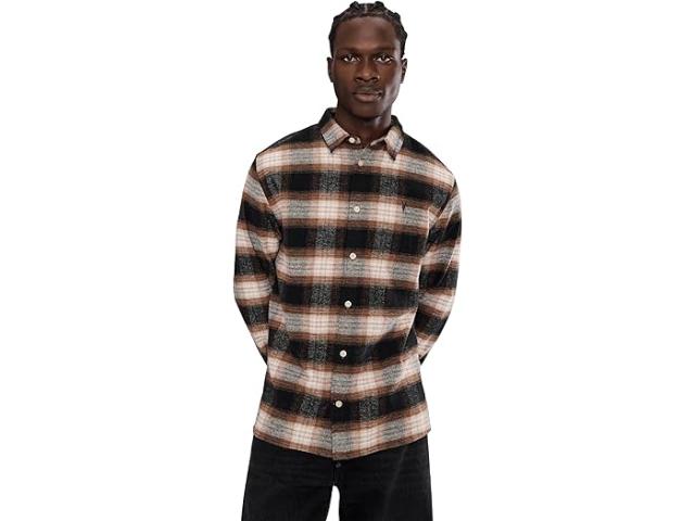 (取寄) オールセインツ メンズ メルシー ロング スリーブ シャツ AllSaints men Mercy Long Sleeve Shirt Rusty Orange