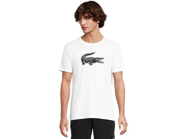 (取寄) ラコステ メンズ ウルトラ ドライ エックスエックスエル ロゴ スポーツ T-シャツ Lacoste men Ultra Dry XXL Logo Sport T-shirt White/Black