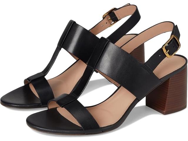 (取寄) コールハーン レディース ジョシー Tストラップ サンダル Cole Haan women Josie T-Strap Sandals Black Leather