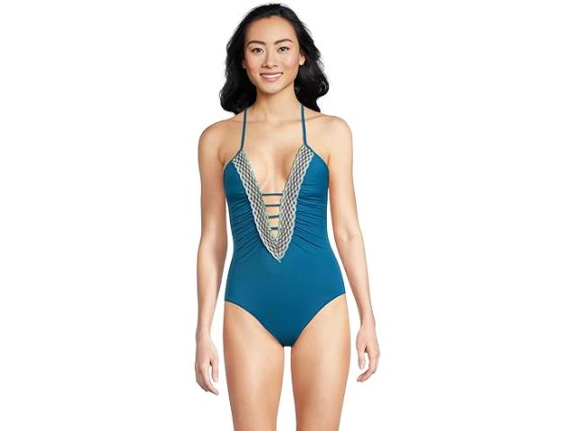 (取寄) ベッカ レディース ハルモニア クレア バンジ ワン ピース BECCA women Harmonia Clare Plunge One Piece Lagoon
