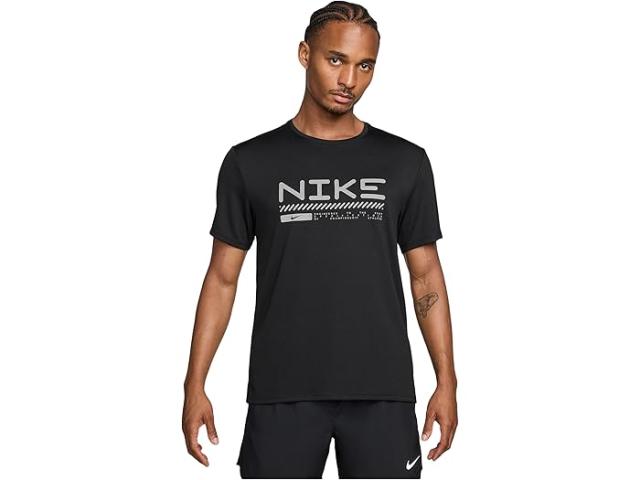 (取寄) ナイキ メンズ ウィンター マイラー ショート スリーブ トップ Nike men Winter Miler Short Sleeve Top Black/Reflective Silver