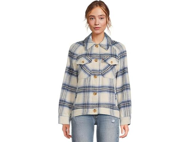 (取寄) リーバイス レディース ウール シャツ ジャケット Levi's women Wool Shirt Jacket Blue Plaid