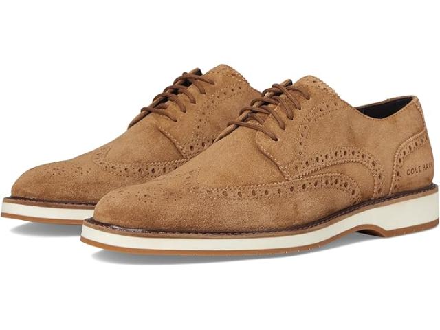 (取寄) コールハーン メンズ モース グランド ウィングチップ オックスフォード Cole Haan men Morse Grand Wingtip Oxfords Golden Honey Suede/Silver Birch
