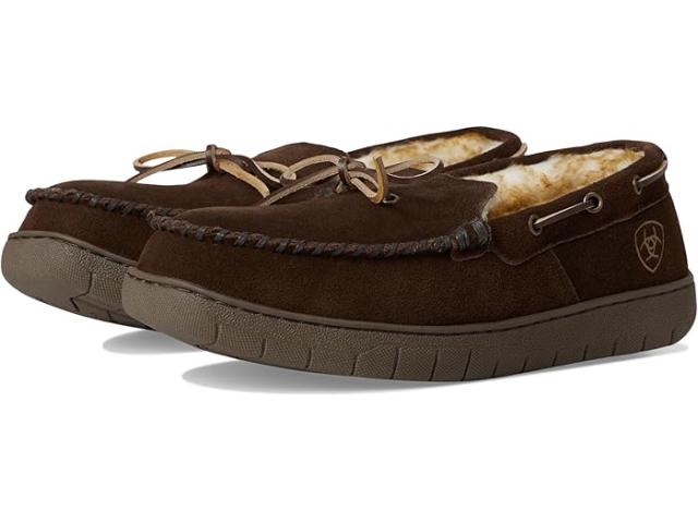 (取寄) アリアット メンズ ハリソン モック スリッパ Ariat men Harrison Moc Slipper Dark Brown