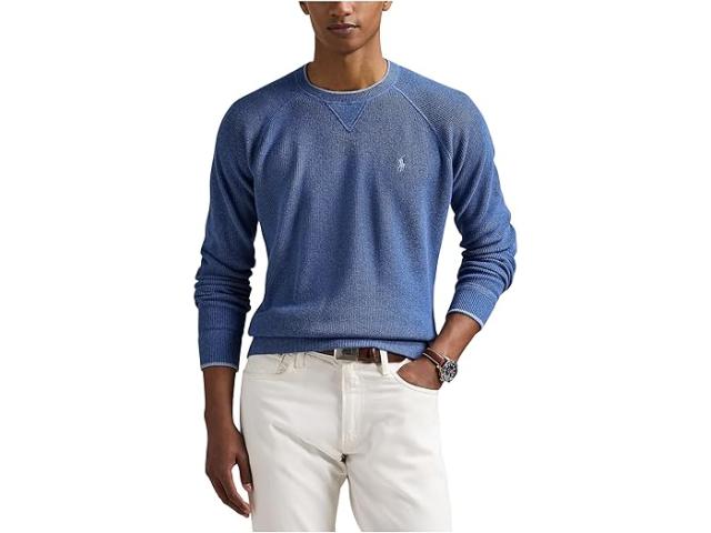(取寄) ラルフローレン メンズ テクスチャー コットン セーター Polo Ralph Lauren men Textured Cotton Sweater Tide Pool Blue Combo