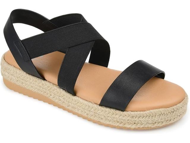 (取寄) ジュルネ コレクション レディース コンフォート フォーム キャロライン サンダル Journee Collection women Comfort Foam Caroline Sandal Black