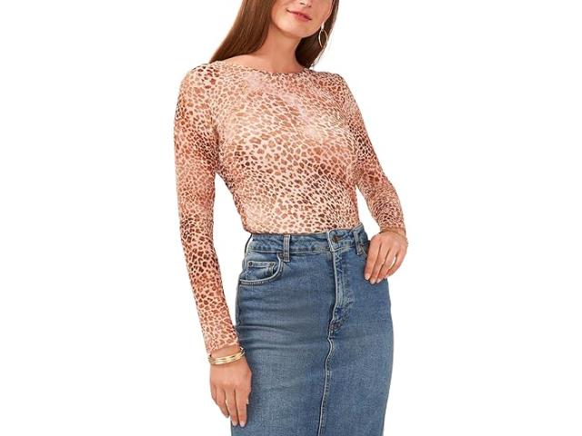 (取寄) ヴィンスカムート レディース ロング スリーブ トップ ウィズ シャリード スリーブ Vince Camuto women Long Sleeve Top with Shireed Sleeves Natural Taupe