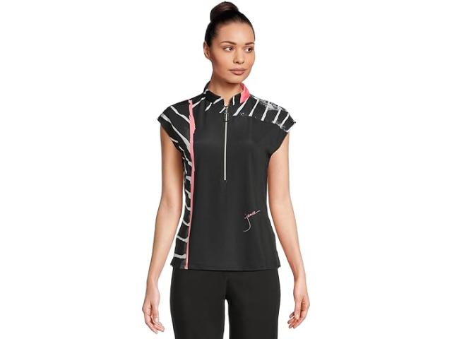 (取寄) ジェイミー サドック レディース ツイスト アンド ターン プリント ショート スリーブ トップ Jamie Sadock women Twist & Turn Print Short Sleeve Top Jet