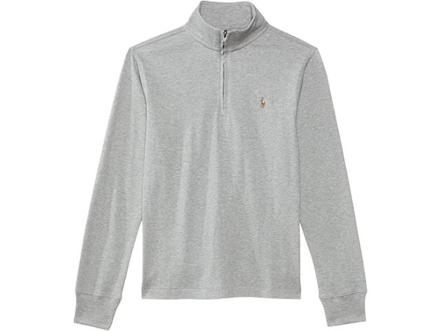 (取寄) ラルフローレン キッズ ボーイズ コットン インターロック クォーター-ジップ プルオーバー (ビッグ キッド) Polo Ralph Lauren Kids boys Cotton Interlock Quarter-Zip Pullover (Big Kid) Andover Heather
