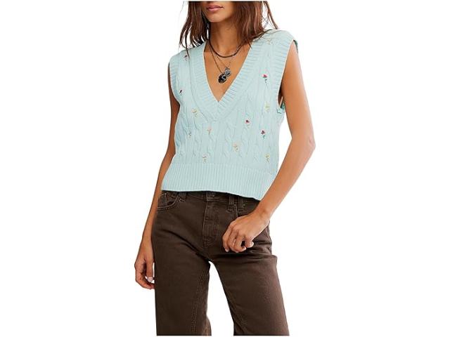 (取寄) フリーピープル レディース プルメリア フローラル ベスト Free People women Plumeria Floral Vest Blue Glass Combo