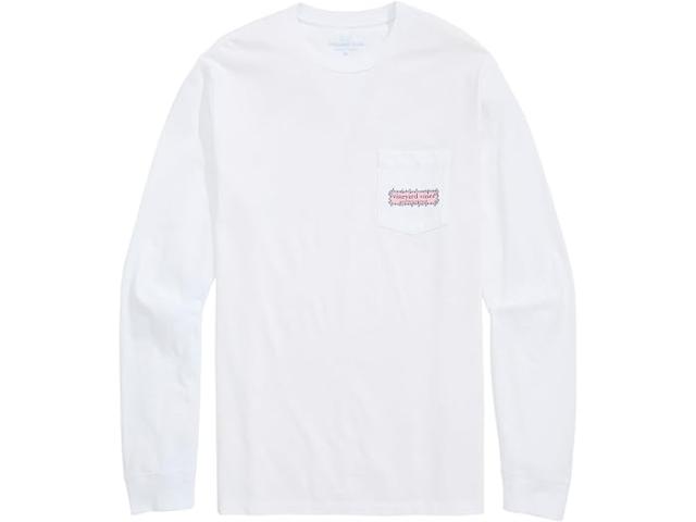 (取寄) ヴィンヤードヴァインズ メンズ ストリング ライト パップス ロング スリーブ ティー Vineyard Vines men String Lights Pups Long Sleeve Tee White Cap