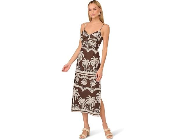(取寄) アドリアナ パぺル レディース プリンテッド マキシ ドレス Adrianna Papell women Printed Maxi Dress Brown/Ivory