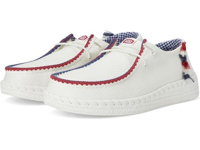 (取寄) ヘイ デュード レディース ウェンディ エスパドリーユ アメリカーナ Hey Dude women Wendy Espadrille Americana White