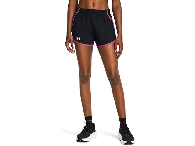 (取寄) アンダーアーマー レディース フライ バイ ショーツ Under Armour women Under Armour Fly By Shorts Black/Astro Pink/Reflective