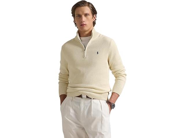(取寄) ラルフローレン メンズ コットン 1/4 ジップ セーター Polo Ralph Lauren men Cotton 1/4 Zip Sweater Andover Cream