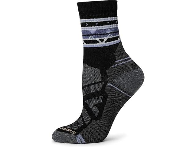 (取寄) スマートウール レディース ハイク ライト クッション ジグ ザッグ バレー ミッド クルー ソックス Smartwool women Hike Light Cushion Zig Zag Valley Mid Crew Socks Black