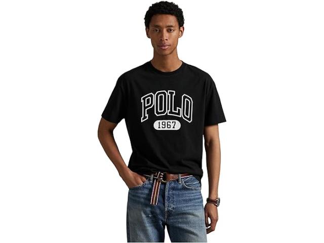 (取寄) ラルフローレン メンズ クラシック フィット ジャージ グラフィック T-シャツ Polo Ralph Lauren men Classic Fit Jersey Graphic T-Shirt Polo Black