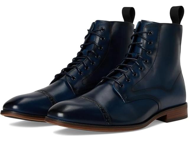 (取寄) ステイシー アダムス メンズ ヘンリー キャップ トゥ レースアップ ブート Stacy Adams men Henry Cap Toe Lace-Up Boot Navy