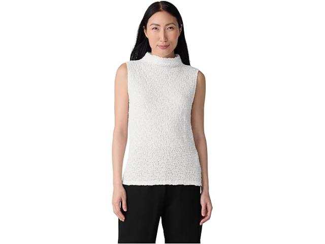 (取寄) アイリーン フィッシャー レディース バブル ジャカード ファンネル ネック スリム タンク Eileen Fisher women Bubble Jacquard Funnel Neck Slim Tank Ivory