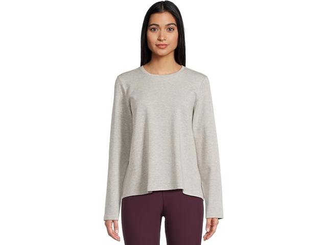 (取寄) アイリーン フィッシャー レディース ストライプド コージー ブラッシュ テリー クルー ネック トップ Eileen Fisher women Striped Cozy Brushed Terry Crew Neck Top Dark Pearl