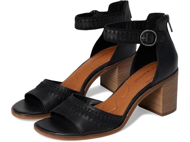 (取寄) ラッキーブランド レディース ステッチド ヒールド サンダル Lucky Brand women Shivona Stitched Heeled Sandal Black