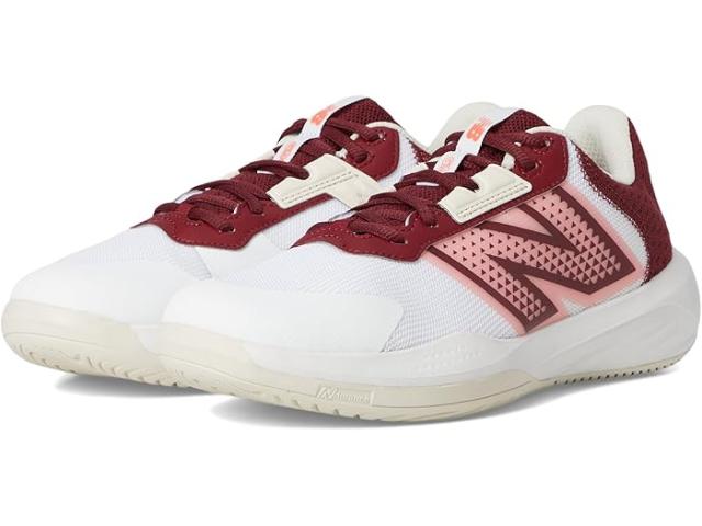 (取寄) ニューバランス レディース テニス シューズ New Balance women 696v6 Tennis Shoes White/Monarch Burgundy