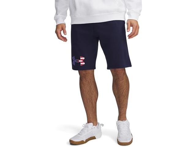 (取寄) アンダーアーマー メンズ フリーダム ライバル ビッグ フロッグ ロゴ ショーツ Under Armour men Freedom Rival Big Flag Logo Shorts Midnight Navy/Red