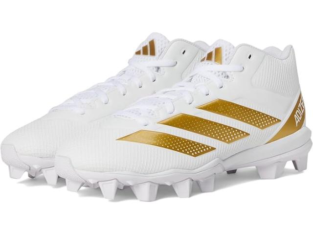 (取寄) アディダス メンズ アディゼロ モールデッド ラバー フットボール クリーツ adidas men Adizero Impact.2 Molded Rubber Football Cleats White/Gold llic/White