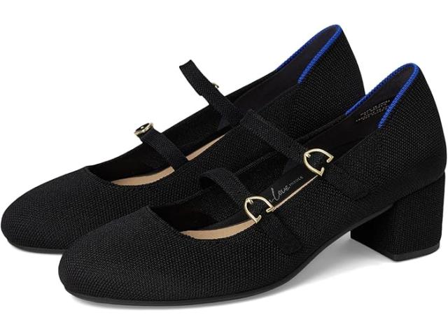 (取寄) レディース ザ ダブル バックル メアリー ジーン ヒール Rothy's women The Double Buckle Mary Jane Heel Black