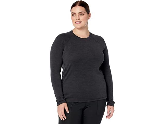 (取寄) スマートウール レディース プラス サイズ クラシック サーマル メリノ ベース レイヤー クルー Smartwool women  Plus Size Classic Thermal Merino Base Layer Crew Charcoal Heather