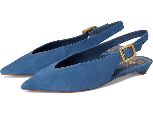 (取寄) ヴィンスカムート レディース キトン ヒール スリングバック フラッツ ミュール Vince Camuto women Valther Kitten Heel Slingback Flat Mule Blue Damson