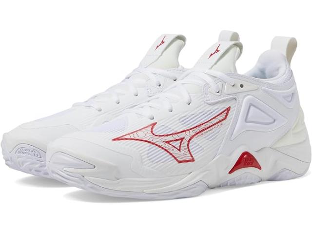 (取寄) ミズノ レディース ウェーブ モーメンタム 3 Mizuno women Mizuno Wave Momentum 3 White/Red