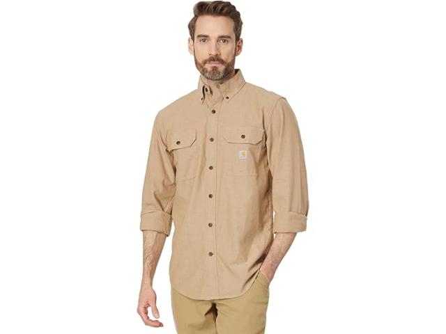 (取寄) カーハート メンズ ルーズ フィット ミッドウエイト シャンブレー ロング スリーブ シャツ Carhartt men Loose Fit Midweight Chambray Long Sleeve Shirt Dark Tan Chambray