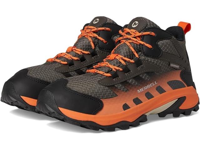 (取寄) メレル キッズ キッズ モアブ スピード 2 ミッド ウォータープルーフ (リトル キッド/ビッグ キッド) Merrell Kids kids Moab Speed 2 Mid Waterproof (Little Kid/Big Kid) Gunsmoke/Orange