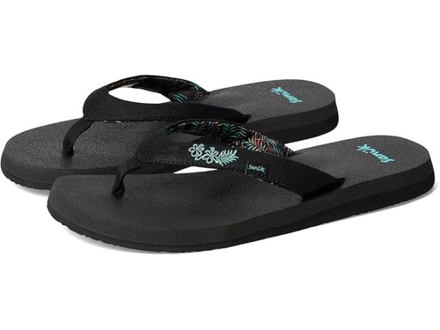 (取寄) サヌーク レディース ヨガ パラダイス リ Sanuk women Yoga Paradise II Black Paradise Palms