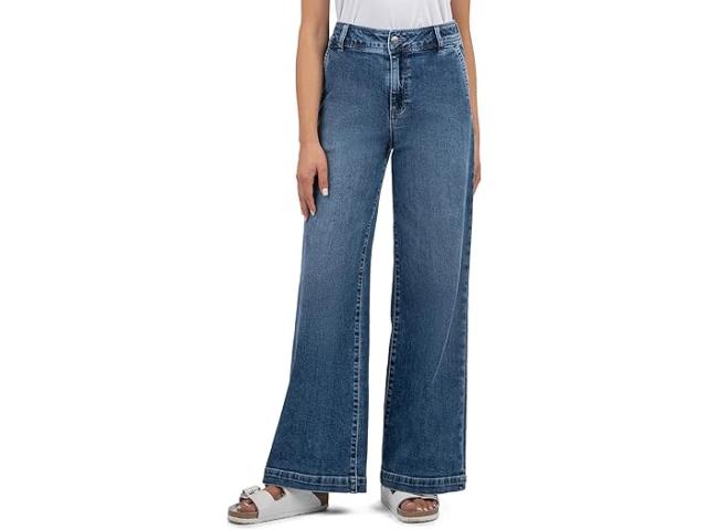 (取寄) カット フロム ザ クロス レディース ジーン ハイ ライズ ワイド レッグ スラッシュ フロント ポケッツ KUT from the Kloth women Jean High Rise Wide Leg Slash Front Pockets Dignity with Dark Base Wash