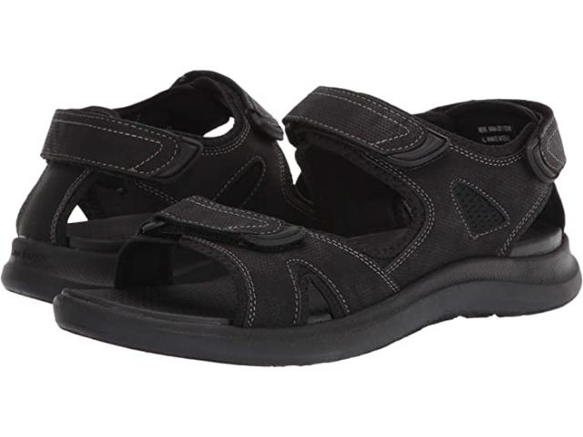 (取寄) ナン ブッシュ メンズ リオ ビスタ 3-ストラップ リバー サンダル Nunn Bush men  Rio Vista 3-Strap  Sandal Black
