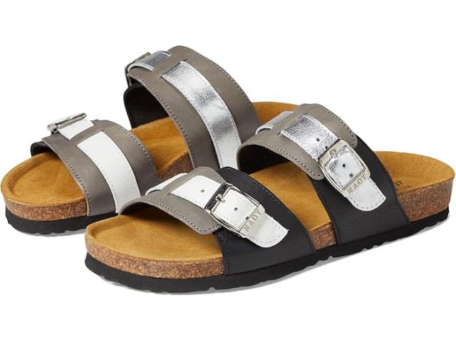 (取寄) ナオト レディース サンタ クルス Naot women Santa Cruz Soft  Black/Foggy Gray/Silver/White Leather Combo