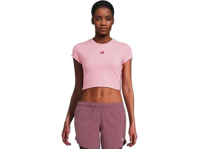 (取寄) ニューバランス レディース Nb ハーモニー フィッティド T-シャツ New Balance women Nb Harmony Fitted T-shirt Pink Taffy